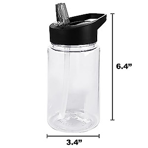 LOGOVISION PJ Masks Kids Tritan Plastic Water Bottle with Straw Lid and Handle, Reusable Tumbler for Toddlers, Unisex for Girls and Boys, 12oz, Big Gekko