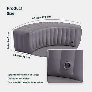 Inflatable Spa Surround Bench Hot Tub Step Spa Side Table Outdoor Portable Air Seat Pool Accessory Yard Home Garden Patio Lawn Backyard Bathtub Universal Curved Footstep