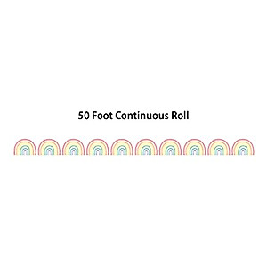 Teacher Created Resources Pastel Pop Rainbows Die-Cut Rolled Border Trim - 50ft - Decorate Bulletin Boards, Walls, Desks, Windows, Doors, Lockers, Schools, Classrooms, Homeschool & Offices