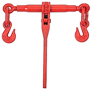 VEVOR Chain Load Binder, 5/16" Tie Down Kit w/ 6600LBS Working Load Capacity and Two Grab Hooks, Includes (4) Ratchet Binders - (4) 21' Grade 80 Chains, Transport Load Package for Hauling, Towing