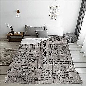 WISH TREE Christian Gifts for Men Scripture Throw Blanket Religious Spiritual Gifts with Bible Verse, Inspirational Thoughts and Healing Prayers Gift for Women Men 50"x60" (Holy Bible)