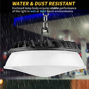 155W UFO LED High Bay Light with Reflector 22,500lm 5000K LED High Bay Lights AC110-277V 5' Cable with Plug Waterproof UFO Lights for Garage Shop Factory Warehouse ETL Listed