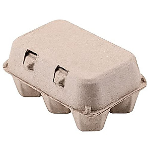Half Dozen Egg Cartons 25 Pack, Blank Natural Pulp Egg Cartons 6 Count for Chicken Eggs Reusable, Storage Tray Strong for Holds Up to Six 6 Egg Carton Cardboard Paper Holder Container for Refrigerator