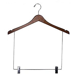 NAHANCO 100-17RC Wooden Display Hangers, Concave, 17", Walnut Finish (Pack of 12)