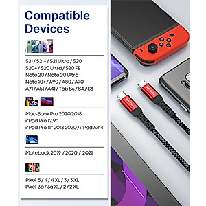 Meboyz 3 Pack 100W USB C to USB C Cable 10ft+6ft+3ft, Type C to Type-C Cable, USBC to USB-C Fast Charging Cable Compatible with MacBook Air/Pro, iPad Pro 12.9/11/Air, Samsung Galaxy S22/21/20/Note20