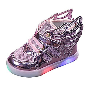 Kids Baby Luminous Walking Shoes Led Light Girls Sport Bling Children Baby Shoes Toddler Shoes Sports Shoes (Pink, 5-5.5Years Little Kid)