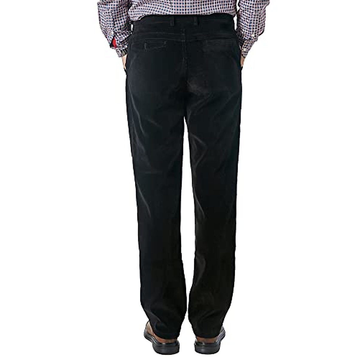 Alimens & Gentle Mens Corduroy Trouser Pants with Pockets-Black 02, 36W x 32L