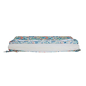 Magpie Fabrics Outdoor Bench Cushion 42 x 18 Inches, Settee Loveseat Pads with Handle and Ties for Garden Patio Backyard Porch Sofa Couch Swing (Paisley Multi)