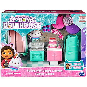 Gabby's Dollhouse, Bakey with Cakey Kitchen with Figure and 3 Accessories, 3 Furniture and 2 Deliveries, Kids Toys for Ages 3 and up