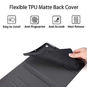 POIUYTREW Case for Samsung Galaxy Tab A7 Lite 8.7 Inch 2021 Model (SM-T220/T225/T227), PU Leather Folio Case Smart Cover with Stand & Auto Wake Sleep, Cat and Daisy Flower