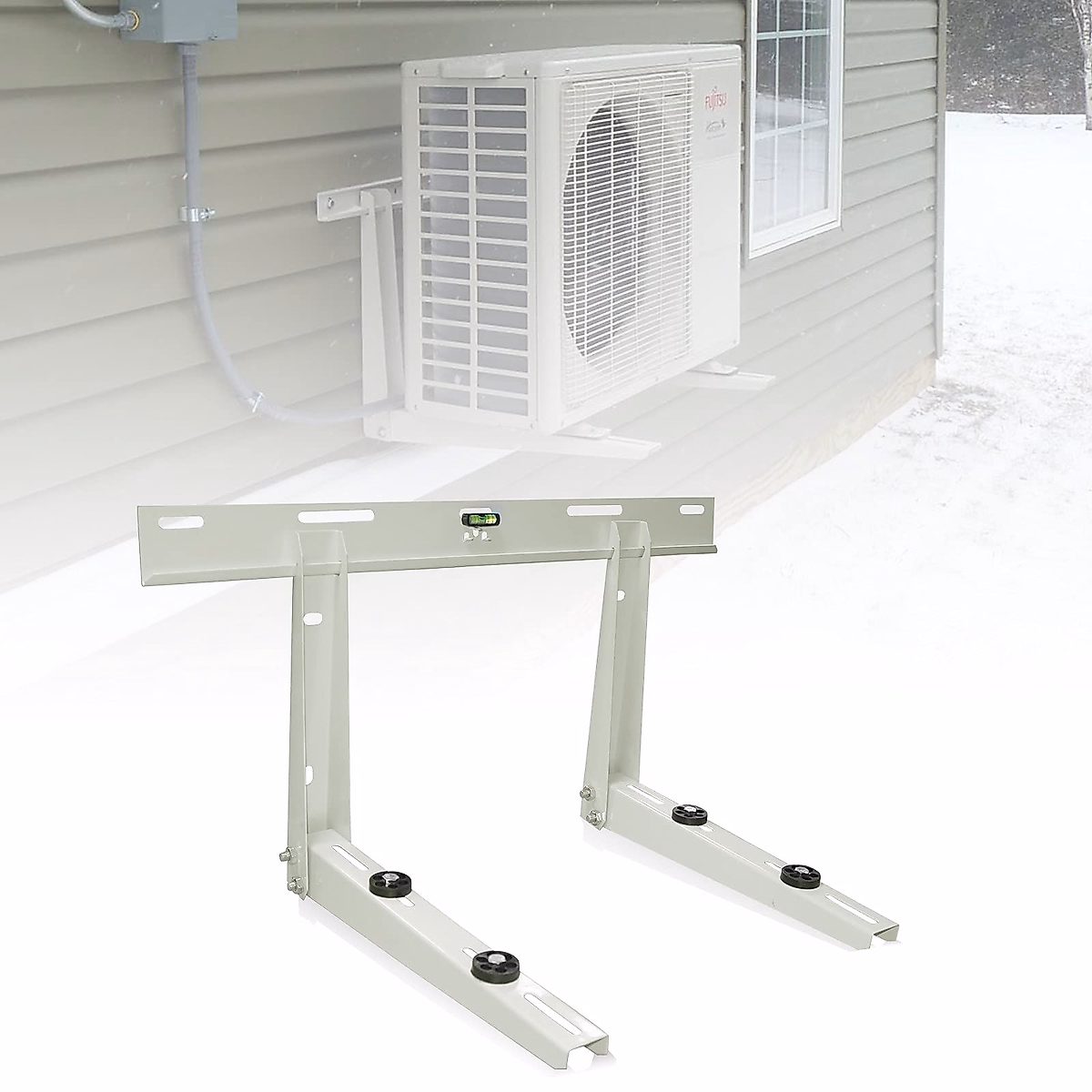 ONELIGHT Outdoor Wall Mounting Bracket,Support up to 265Lbs,9000-36000 Btu Condenser, for Hanging Ductless Mini Split Air Conditioner Heat Pump Systems,Split HVAC Installation Kit