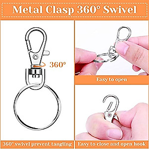 Keychain Rings for Crafts, Audab 50 Sets Assembled Key Chains Rings Keychain Hardware Key Rings for Key Chains, Crafts and Lanyards