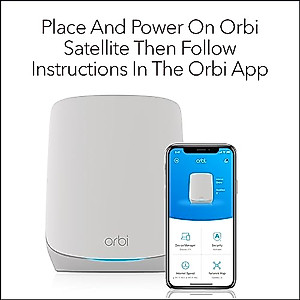 NETGEAR Orbi Whole Home Tri-Band Mesh WiFi 6 Add-on Satellite (RBS760) – Works with Your Orbi WiFi 6 System - Adds Coverage up to 2,500 sq. ft. - AX5400 up to 5.4Gbps