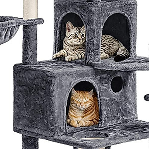 Yaheetech 76.5in Cat Tree Cat Tower with 3 Condos, 3 Cozy Perches with Dangling Ball, Scratching Posts, 2 Baskets, Pet Bed Furniture Activity Center for Indoor Cats and Kittens