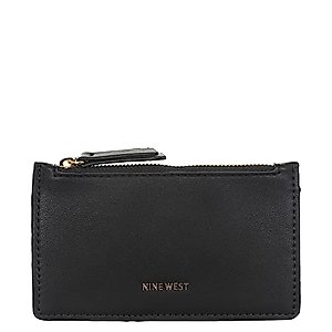 NINE WEST womens Lawson Coin CARD CASE, Black, One Size US