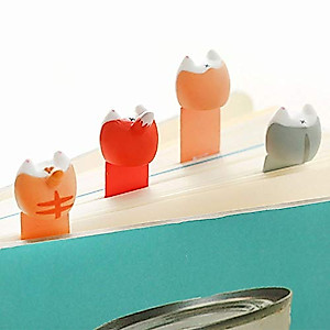 Booluee Cute 3D Animal Butt Bookmarks Cat Corgi Fox Hamster Book Markers Page Markers for Kids Adults Book Lovers School Library Office Home Use (Hamster+Cat+Corgi+Fox)