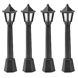 EXCEART 8Pcs Mini Street Post Lights Model Railway Train Lamp Post Lights Miniature Christmas Village Pathway Lantern Post for DIY Dollhouse Micro Landscape Fairy Garden Accessories