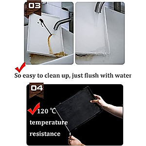 Plastic Serving Tray for Food 3Pcs Melamine Tray Platter with Wooden Wrinkle Black Rectangular Serving Board for Tea/Coffee/Fruit/Bread/Cake/Pastries/Cookie Tray for Home Wedding Kitchen Countertop