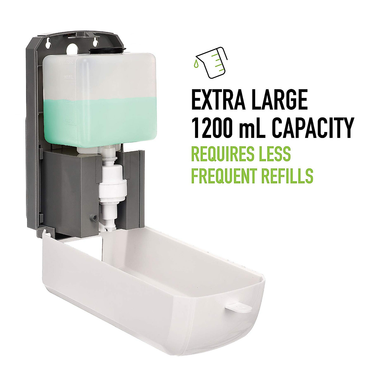 Alpine Automatic Hand Sanitizer Dispenser - Touchless Soap Dispenser for Restaurant, Hospital, School, Hotel, Kitchen and Bathroom -1200mL Foam White