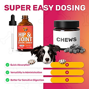 Glucosamine for Dogs | Hip and Joint Supplement Dogs | Dog Joint Supplement | Glucosamine Chondroitin for Dogs | Dog Glucosamine | Glucosamine for Dogs Hip and Joint Supplement | 2 Oz