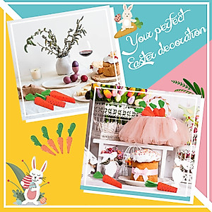 6 Pieces Rustic Wooden Carrots Easter Carrot Easter Decorations Artificial Carrots Tiered Tray Decorations for Easter Bunny Decor Spring Garden Decor Party Supply DIY Crafts Home Kitchen Decor