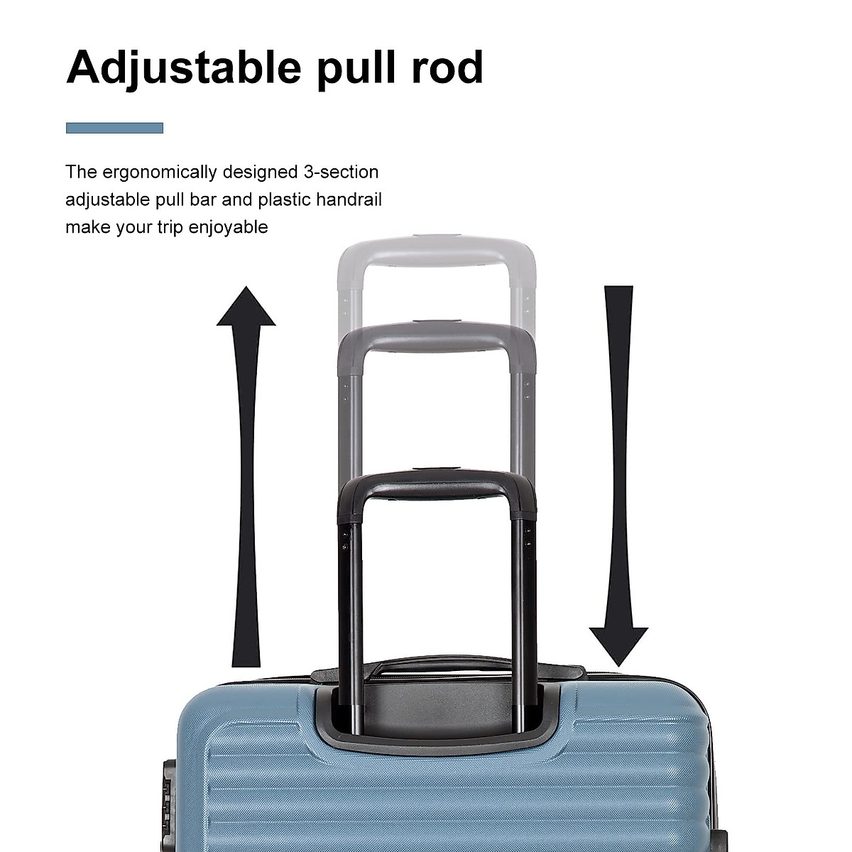 Travelhouse Amalodie Hardshell Upright Spinner Wheel Suitcase Set PP ABS, Lightweight Checked Carry-On Luggage 3-Piece Set with Spinner Wheels TSA Locks 20" 24" 28" (Jet blue)