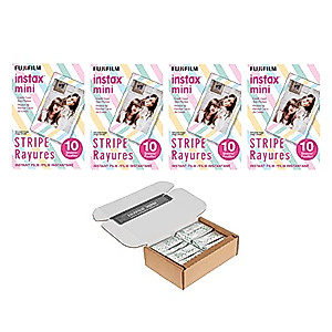 Fujifilm Instax Mini Stripe Instant Film 4 Packs of 10 = 40 Shots Bulk Pack
