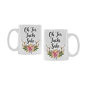 Funny 11 Oz White Ceramics Coffee Mugs or Tea Cups - Oh For Fucks Sake Coffee Cup Or Office Tea Cups