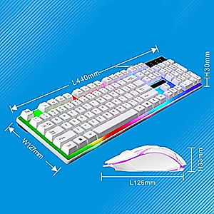 MuYiYi11 Receiver 2Pcs/Set G21B Office Mouse Backlight Wired USB Mechanical Gaming Keyboard Mouse for Office Office Mouse for Home Computer Peripherals