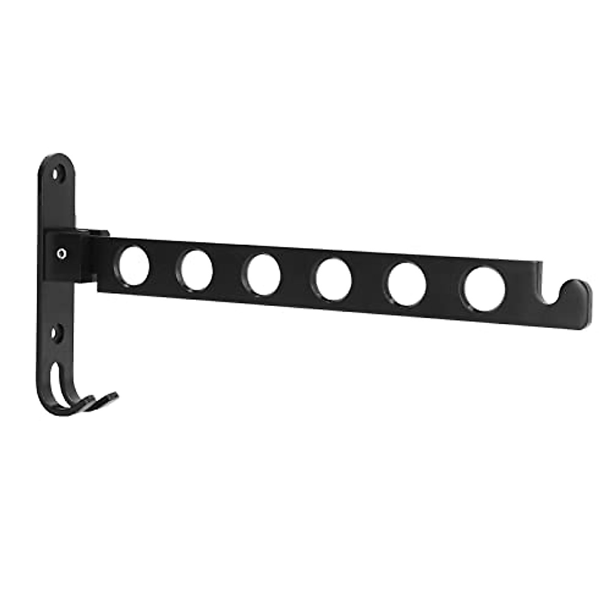 TOPINCN Folding Clothes Hanger Folding Hanger Rack Closet Organizer Laundry Drying Rack Black Wall Mounted 6 Holes 103° Clothe Hanger Wall Wall Hanging Rack Foldable for Wall