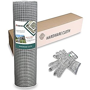 48'' x 100' 1/2inch Hardware Cloth Galvanized Welded Cage Wire, 19 Gauge Hardware Cloth Wire Metal mesh, Poultry Netting Square Chicken Snake Fencing Gopher Fence Racoons Rabbit Pen Gutter