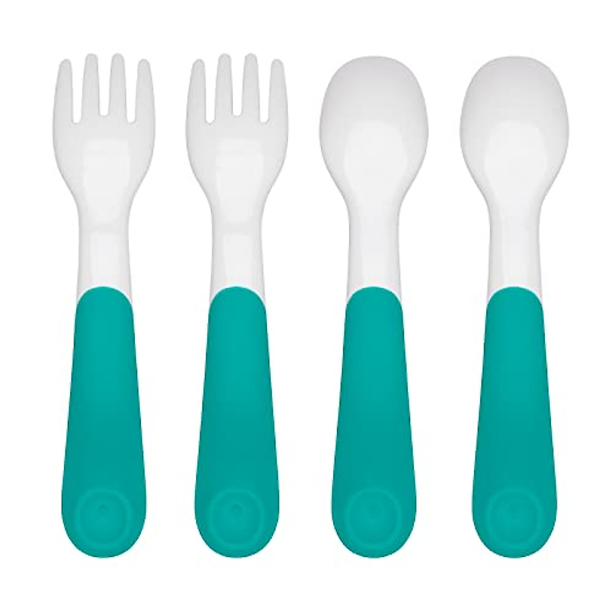 OXO Tot Plastic Fork & Spoon Multipack - Teal , 4 Piece Set (Pack of 1)