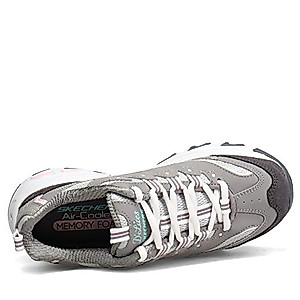 Skechers Women's D'Lites Sneaker, Gray/Light Pink, 7