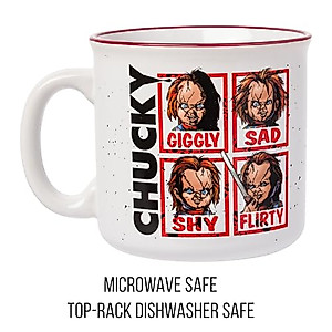 Silver Buffalo Chucky Horror Ceramic Camper Mug, 20 Ounces