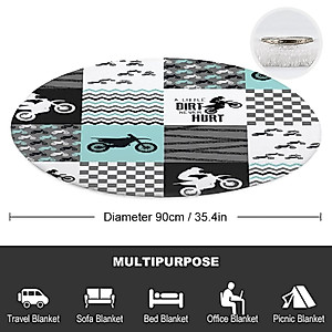 KUAHOM Baby Blanket Motorcycle Got Dirt Swaddle Blanket Novelty Funny Round Throw Blanket Soft Flannel Blanket for Newborn Infant Boys Girls One size