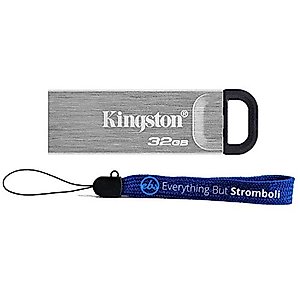 Kingston DataTraveler Kyson 32GB USB 3.2 Flash Drive 200MB/s High Speed USB for Computer (DTKN/32GB) Bundle with (1) Everything But Stromboli Lanyard