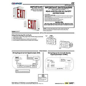 HUBBELL CER LED Emergency exit Sign, 11.6 in x 2 in x 8.2 in, White