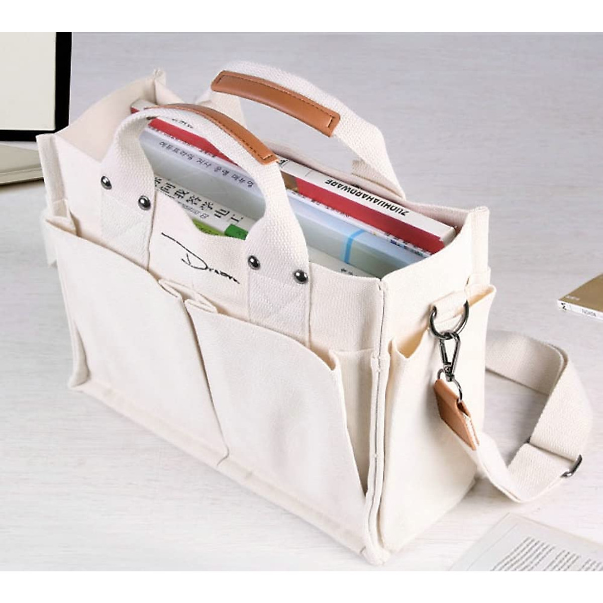 Canvas Tote Bags for Women Large Shoulder Bags Handbags Purse Big Satchel Purses Multi-pocket Handbags Casual Work Bags