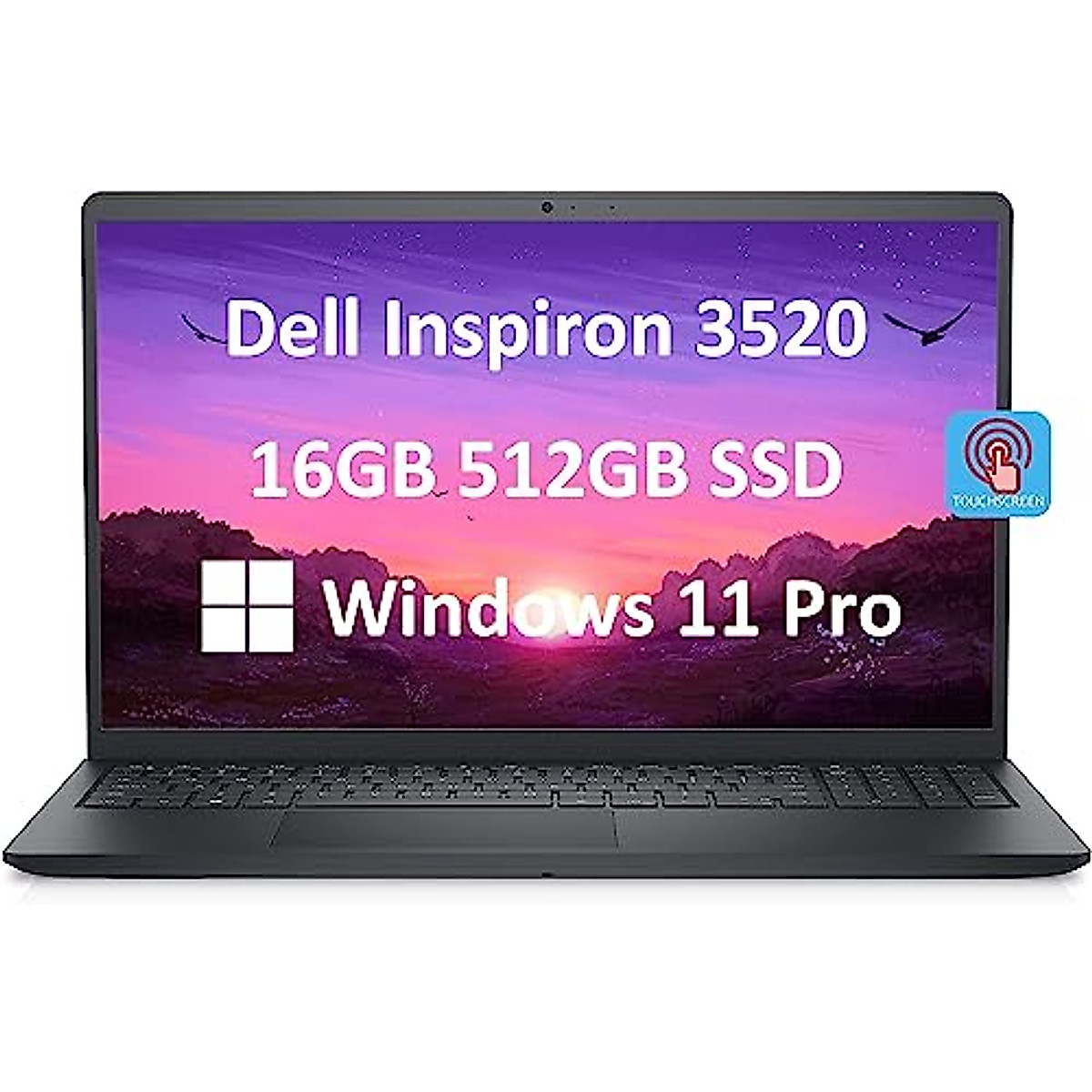 Dell Inspiron 15 3000 3520 15.6" FHD Touchscreen (Intel 4-Core i5-1135G7, 16GB RAM, 512GB PCIe SSD, UHD Graphics) Business Laptop, WVA Anti-Glare, Numeric Keypad, Webcam, Wi-Fi, Win 11 Pro