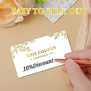 Kosiz 200 Pcs Blank Coupon Cards Gift Certificates for Small Business, 3.5 x 2 DIY Redeem Voucher Cards Services Coupon for Birthday Spas Hair Salons Restaurants
