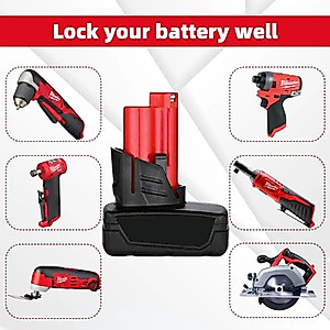 2Pcs M12 Battery Case Replacement, M12 Plastic Case Parts Shells, M12 Battery Cover for Milwaukee 12V 48-11-2411 M12 Li-ion Battery