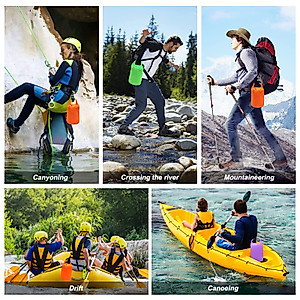 R2Depot Waterproof Dry Bag, 5L/10L/20L/40L/70L Dry Storage Bag for Kayaking, Gym, Hiking, Swimming (Orange, 20L)