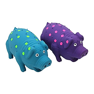 IOOROSE 9 Inch Latex Dog Chew Toy Grunting Pig Sound Play (2 Pack)