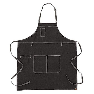 Chef Works Unisex Bronx Bib Apron, Black, One Size