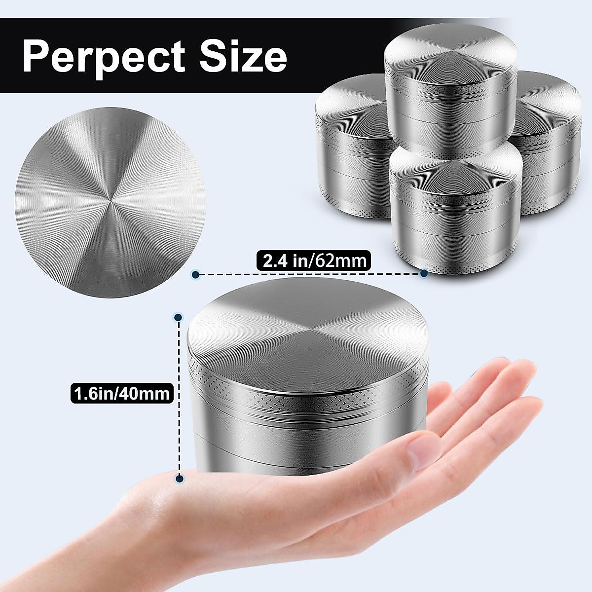 Grinder - 2.5inches For Spice Grinder (Silvery)