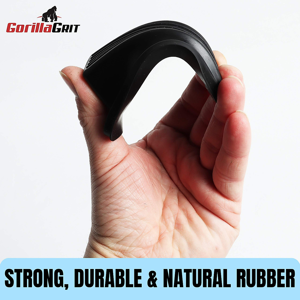 Rubber Door Stoppers - Door Stop Wedge, Large Heavy Duty Flexible Door Holder - Black 4 Pack - Non Marking Anti Slip Jammer