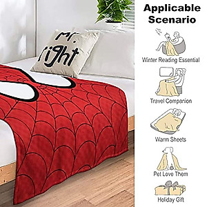 Superhero Spider Throw Blanket 60x50 Inches Soft Plush Blanket for Couch Car Bed