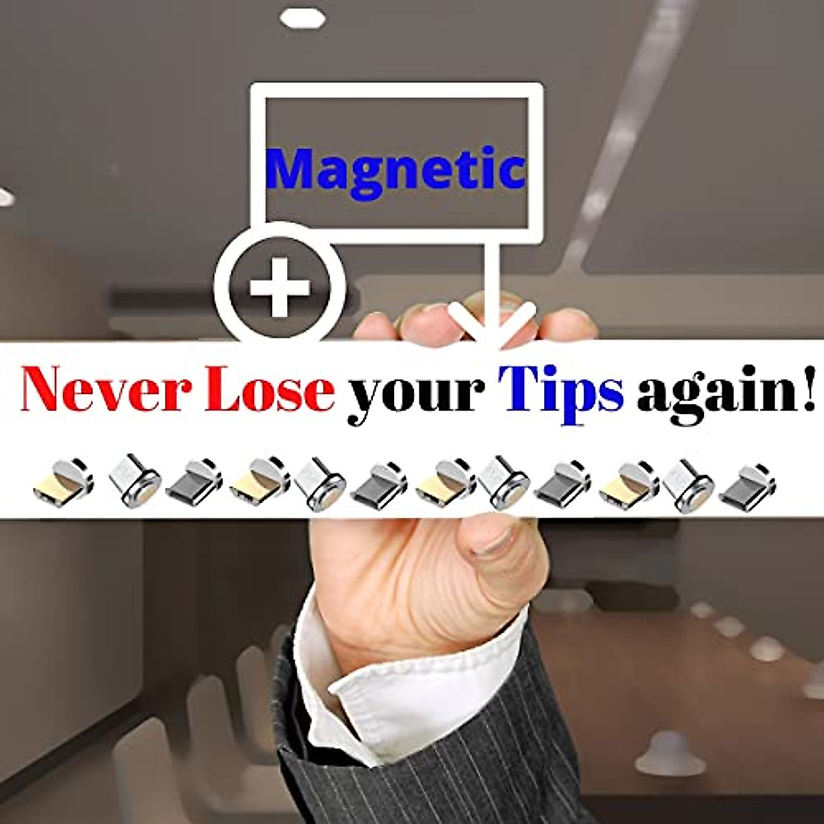 Aporia - Magnetic Charging Tips Storage Holder Bullet Shape Colorful | Compatible with Any Magnetic Charging Tips (Storage - Four Bullets)