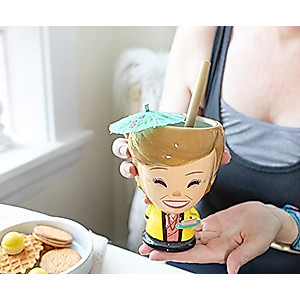 YuanKanJu Cupful of Cute The Golden Girls Blanche 16-Ounce Ceramic Mug | Tumbler Cocktail Glasses, Margarita Cup Drinkware For Home Barware Set | Official TV Show Comedy Collectible