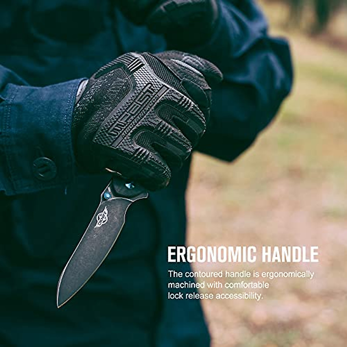 OKNIFE Drever Pocket knife for Men, Folding Knife with Clip and G10 handle for Outdoor, Camping, Hiking